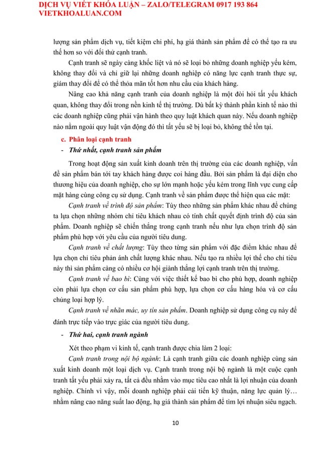 BÀI MẪU Khóa luận nâng cao năng lực cạnh tranh, HAY, 9 ĐIỂM | DOC