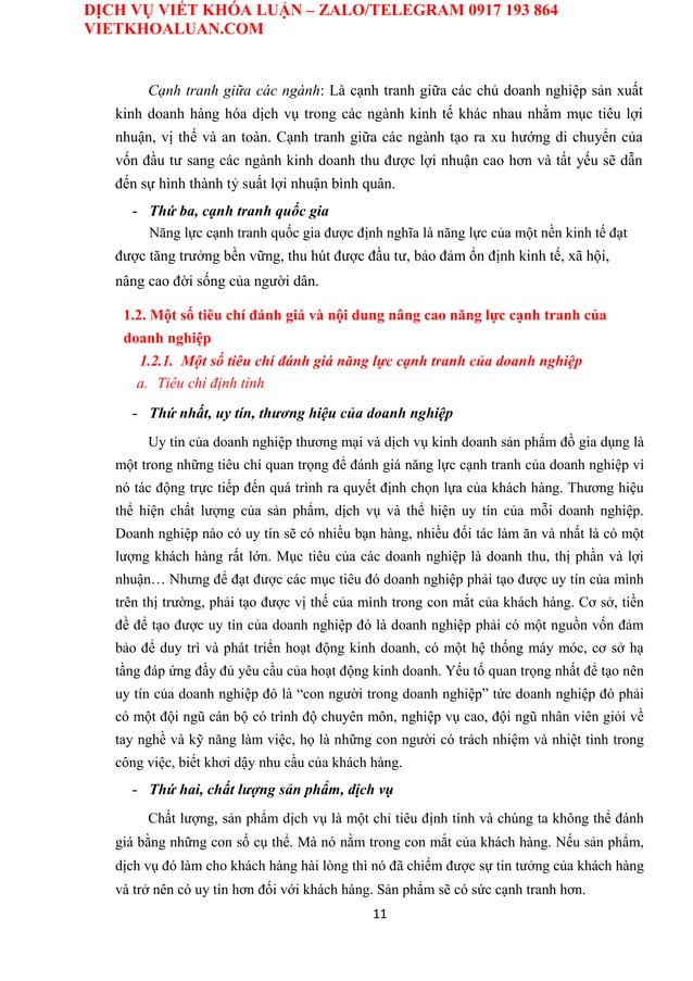 BÀI MẪU Khóa luận nâng cao năng lực cạnh tranh, HAY, 9 ĐIỂM | DOC