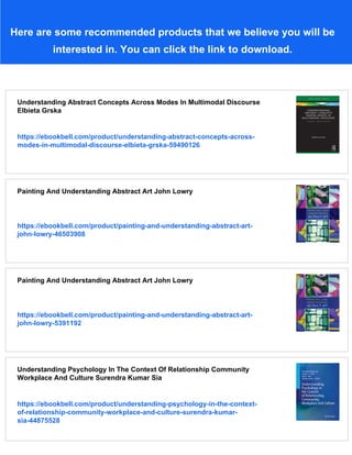 Understanding Abstract Concepts Across Modes In Multimodal Discourse Elbieta Grska | PDF