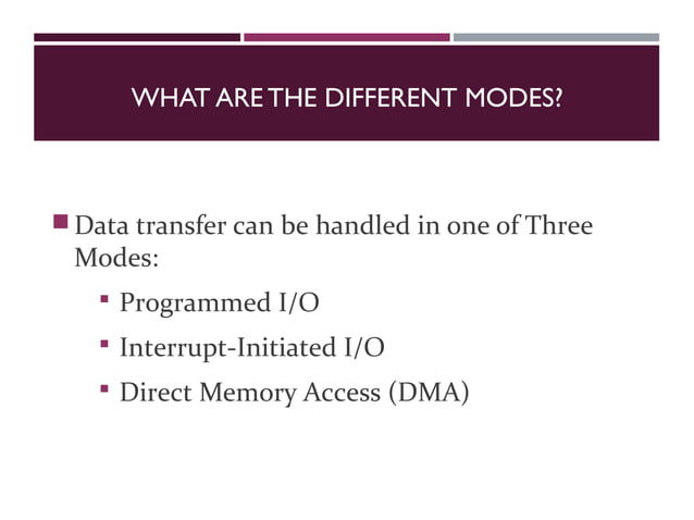 Modes Of Transfer in Input/Output Organization | PPT | Computing ...