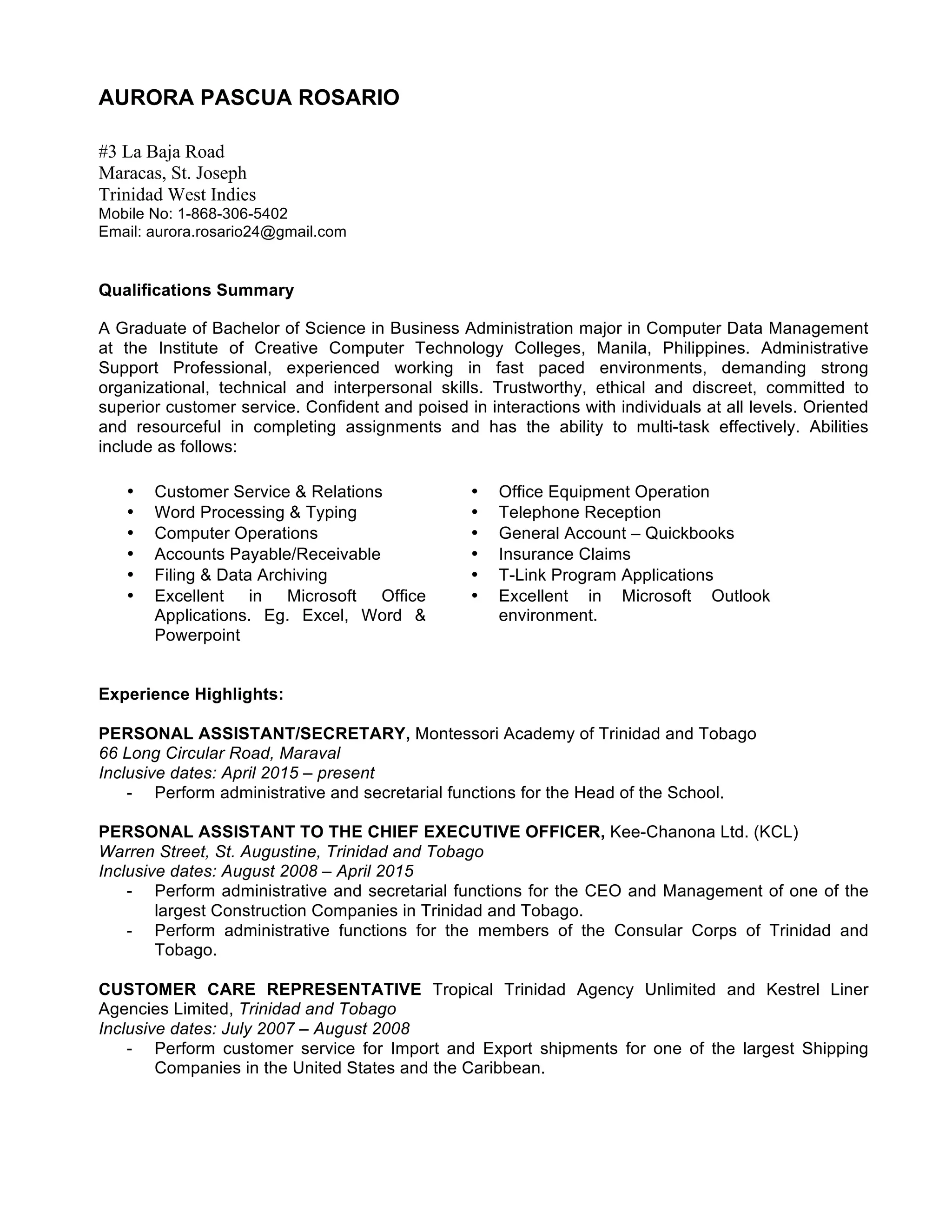 AURORA'S CV | PDF