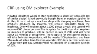 Capacity Requirement Planning, Rough Cut Capacity Planning | PPTX