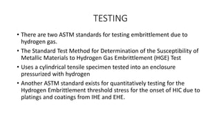 Hydrogen Embrittlement | PPTX