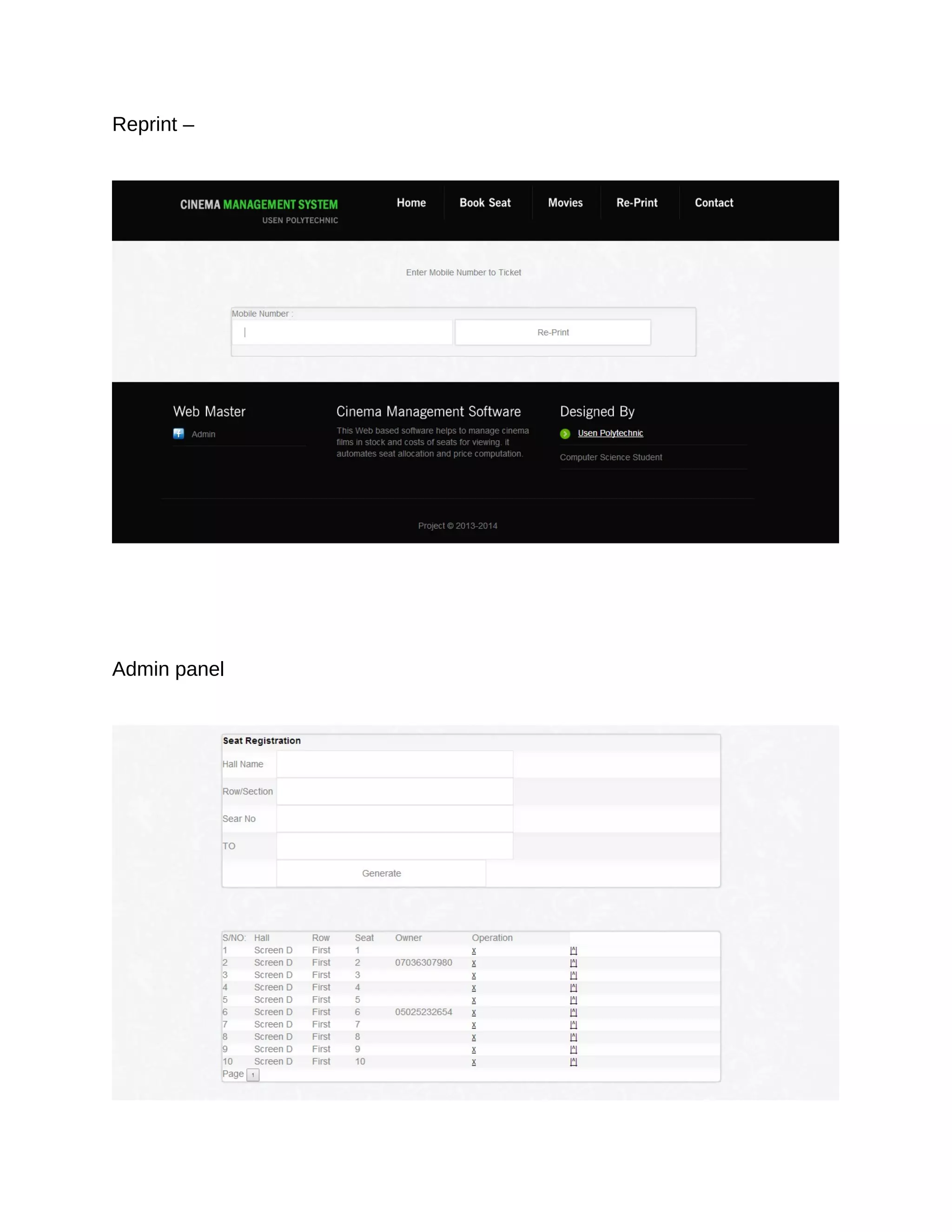 cinema-management-system[1] | PDF | Home Entertainment Systems | Consumer Electronics