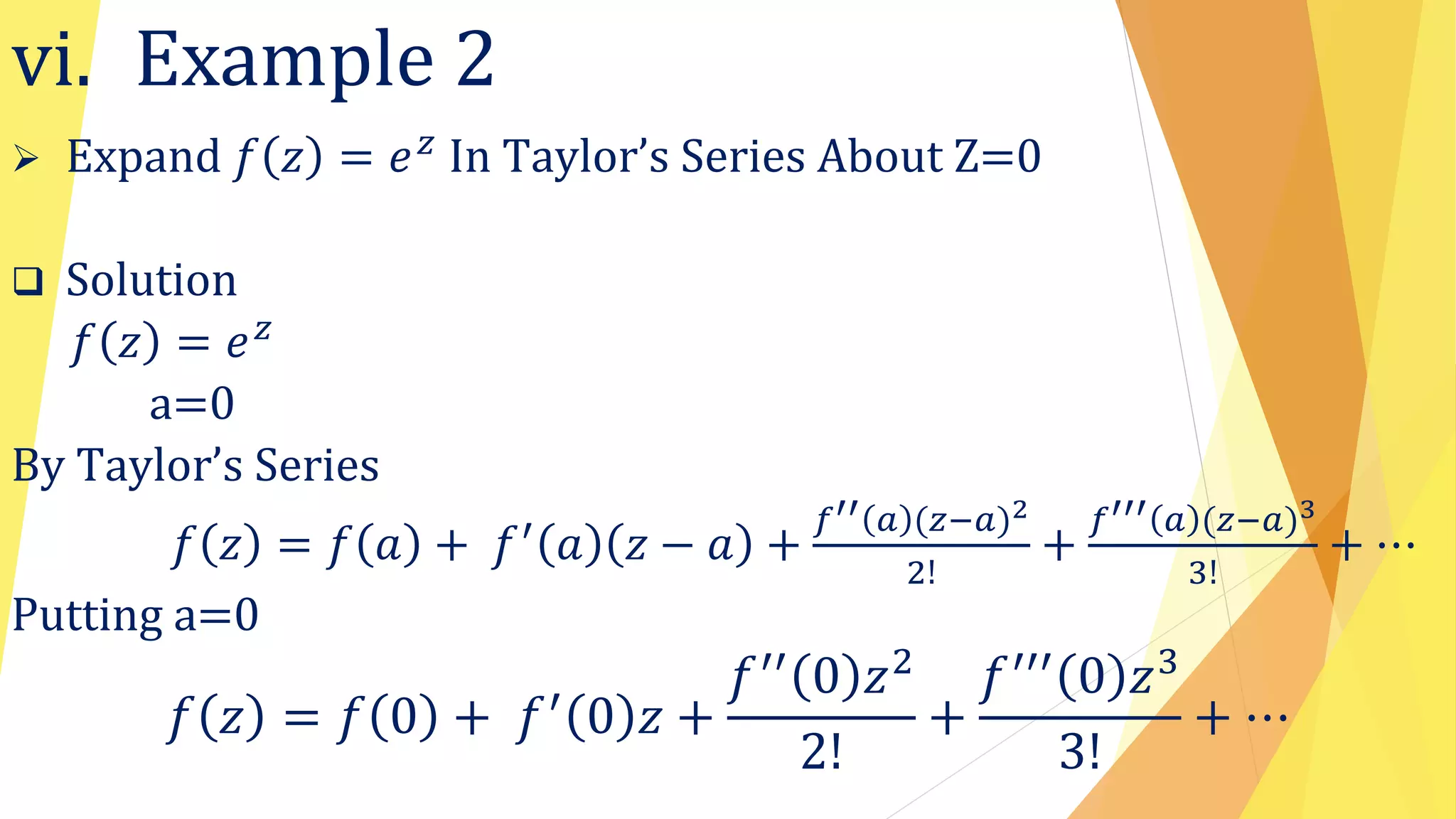 Convergence Of Power Series , Taylor And Laurent Theorems (Without Proof) | PPT