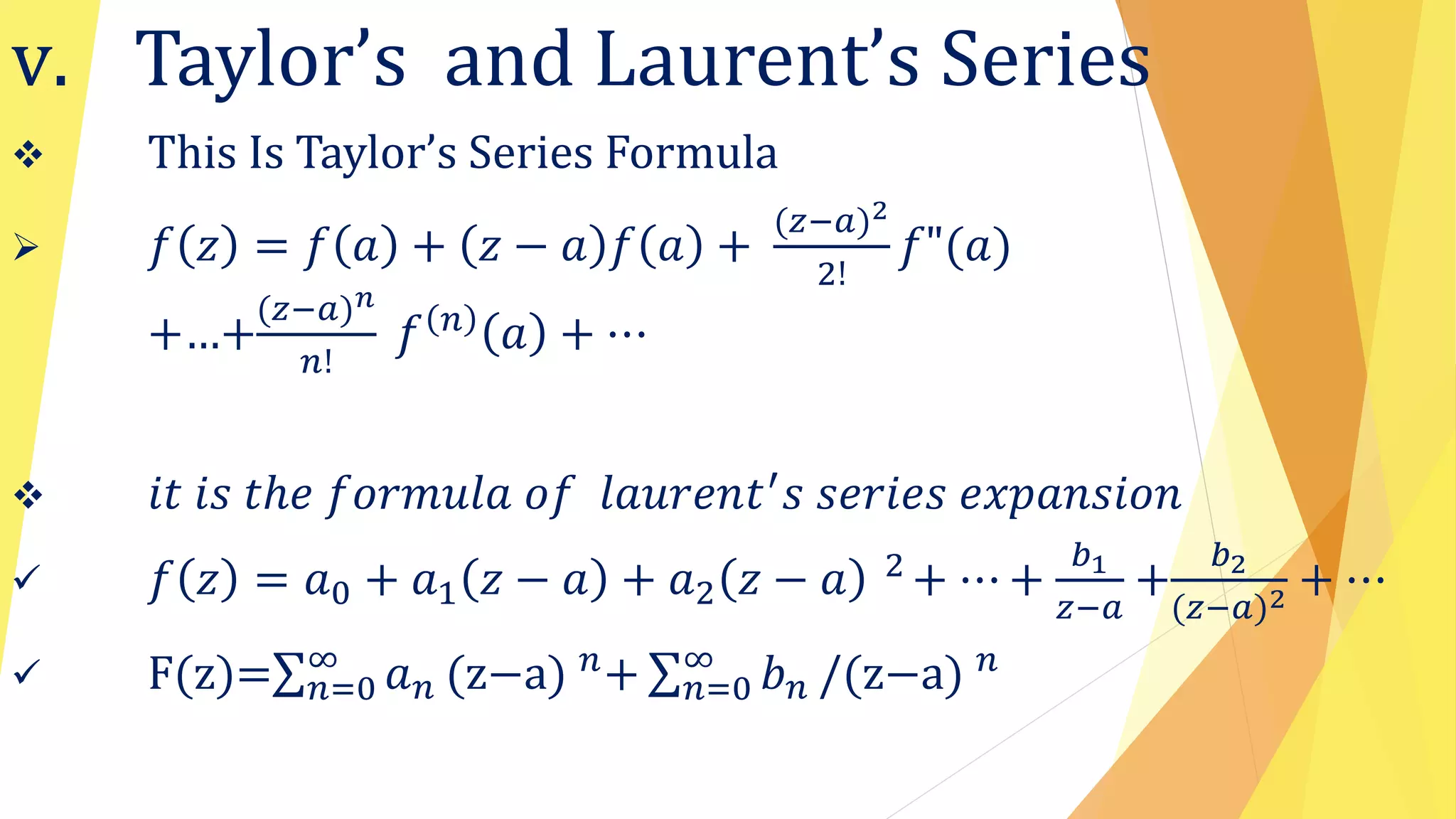 Convergence Of Power Series , Taylor And Laurent Theorems (Without Proof) | PPT