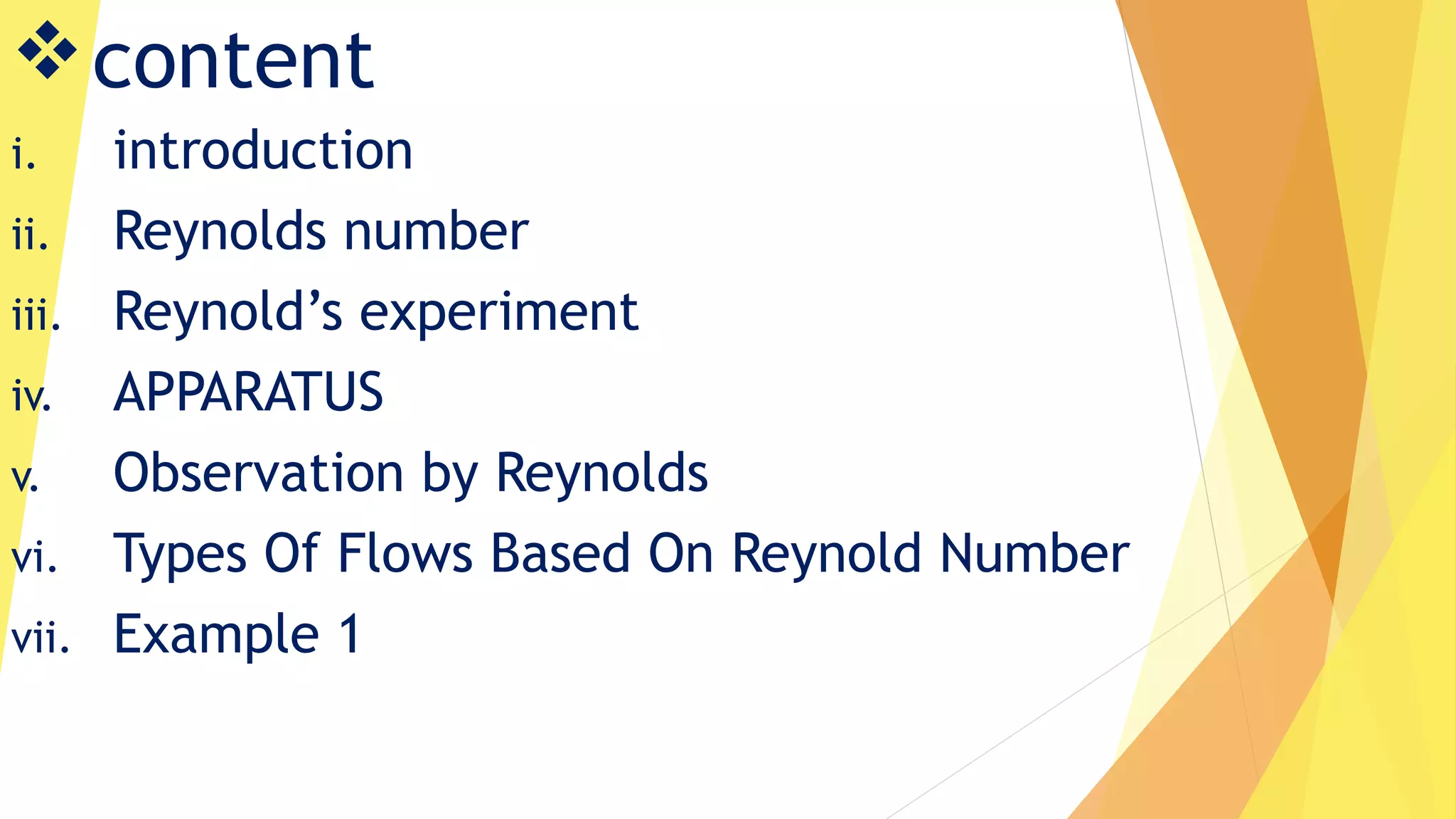 Reynolds Number And Experiment | PPT