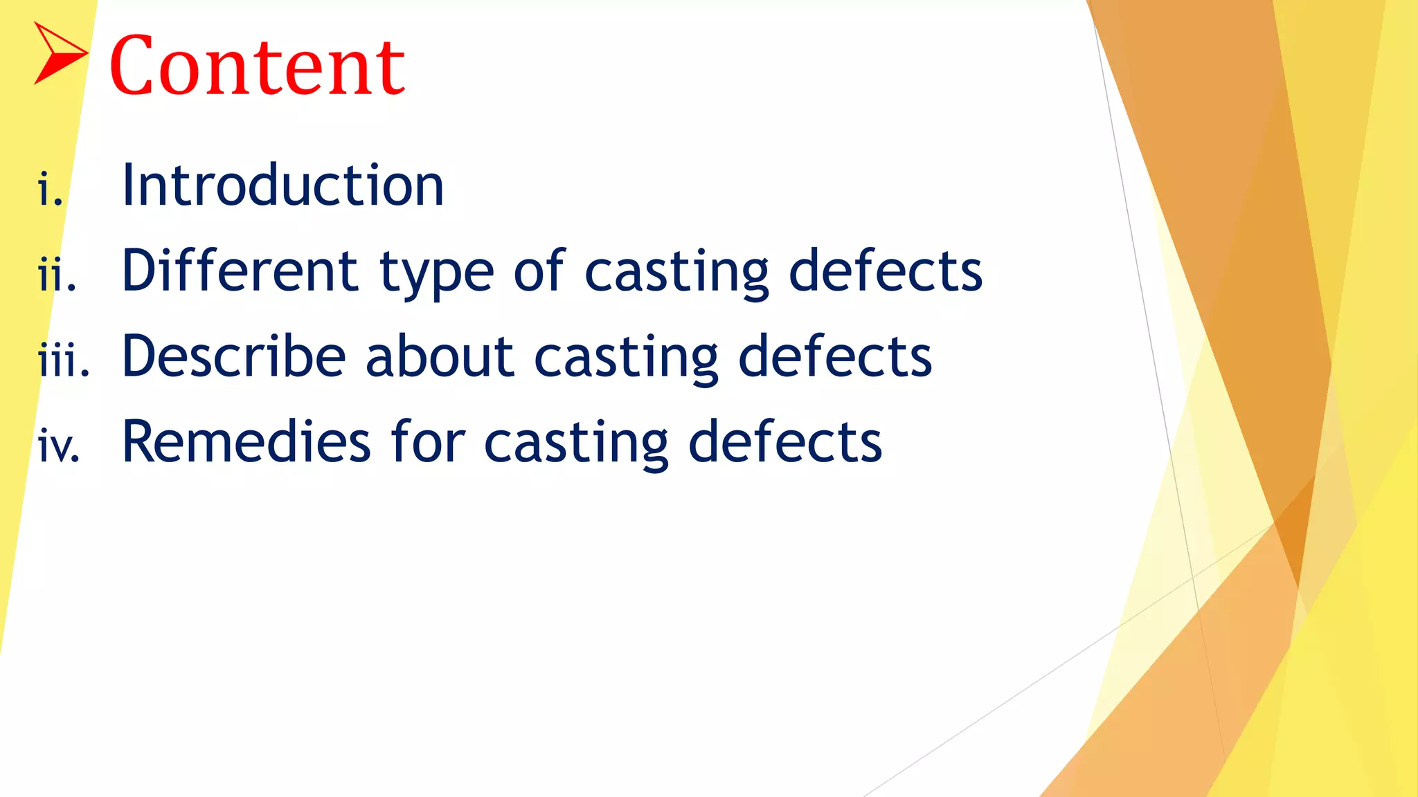 Casting Defects and Manufacturing Processes | PPT