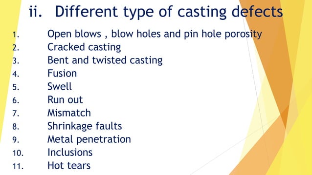 Casting Defects and Manufacturing Processes | PPT
