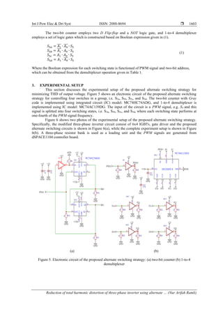 Reduction of total harmonic distortion of three-phase inverter using alternate switching ...