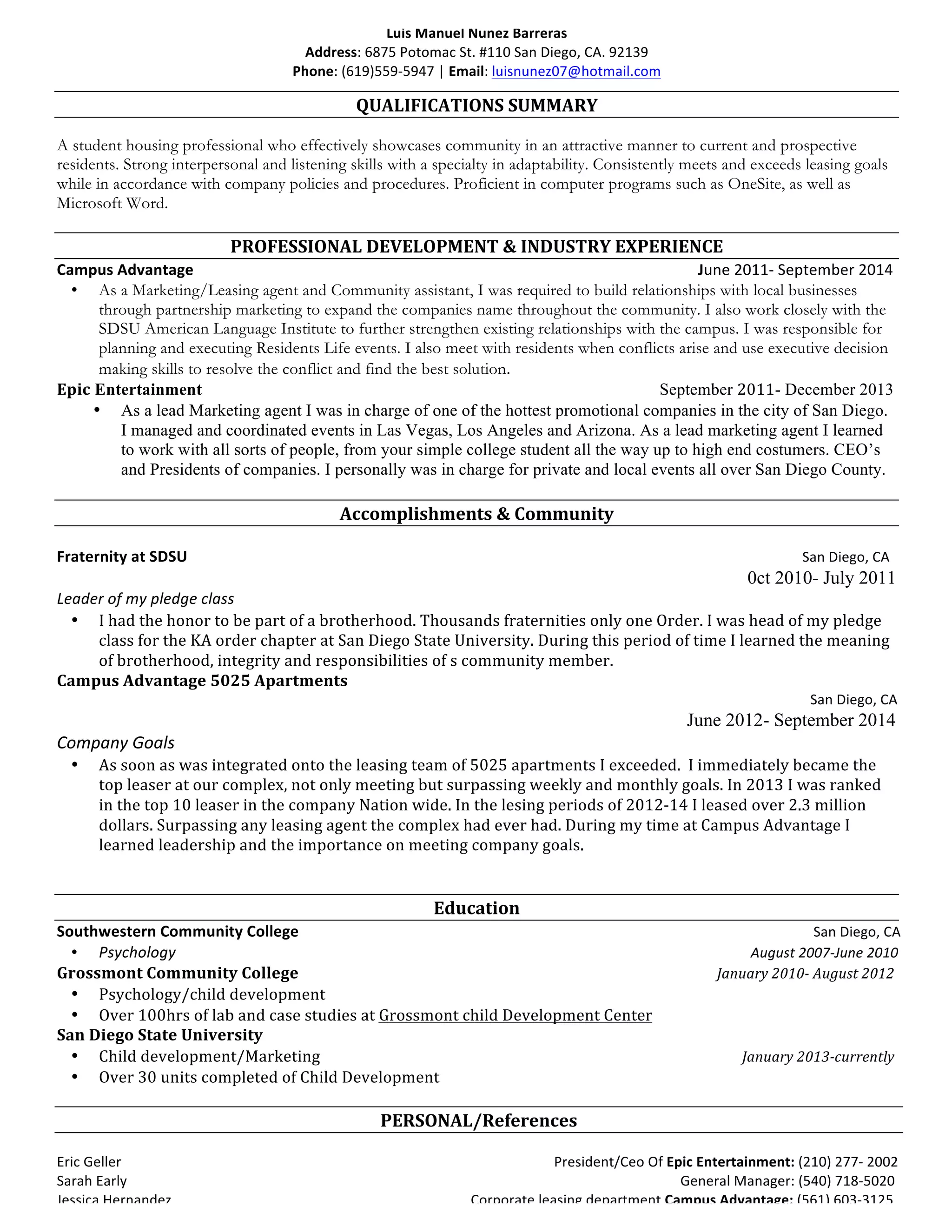 Luis Nunez Resume PDF | PDF