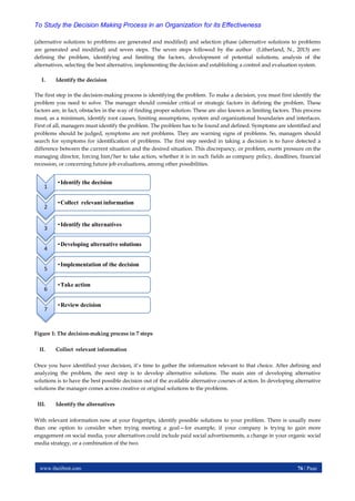 To Study the Decision Making Process in an Organization for its ...