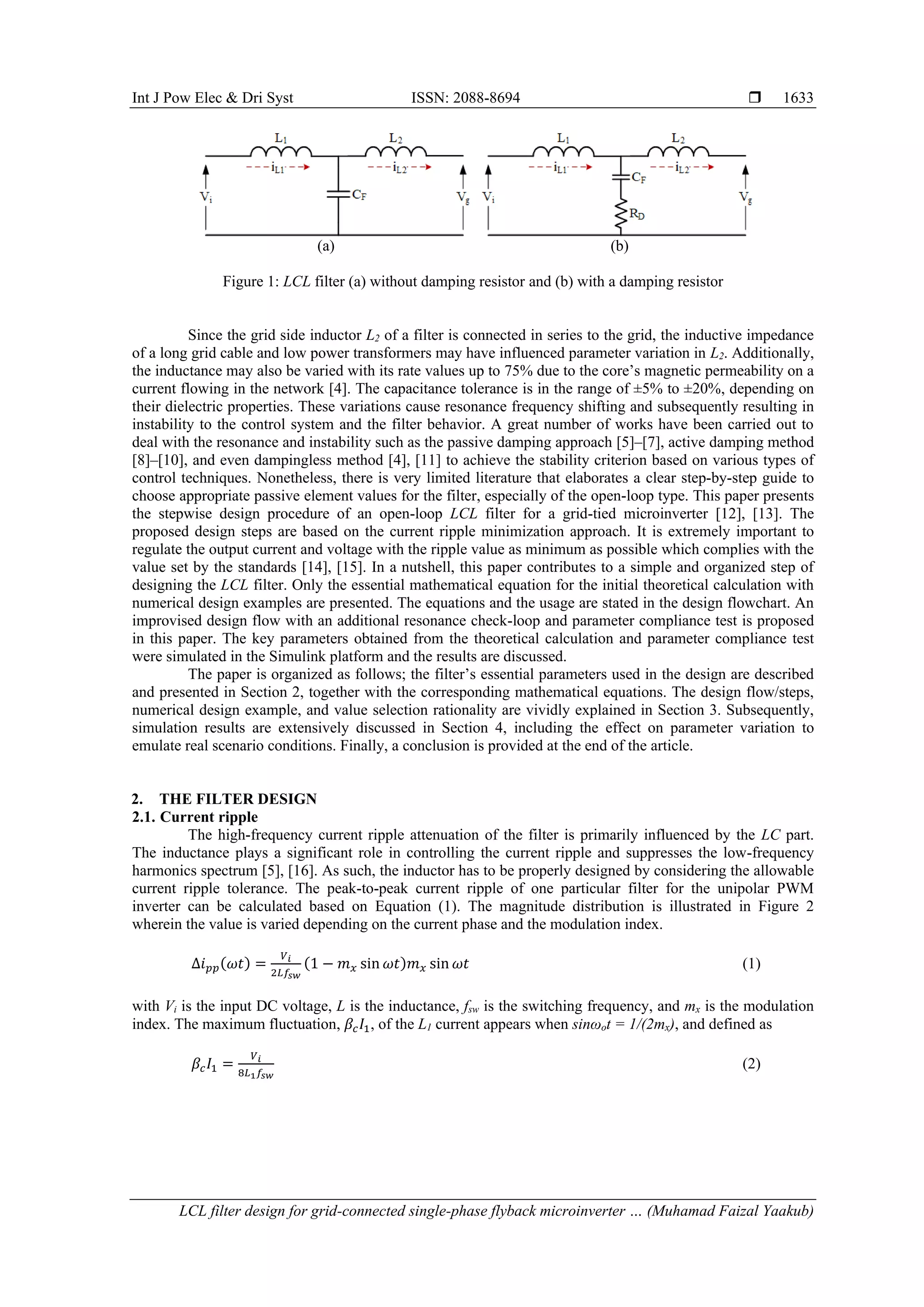 LCL filter design for grid-connected single-phase flyback microinverter: a step by step guide ...