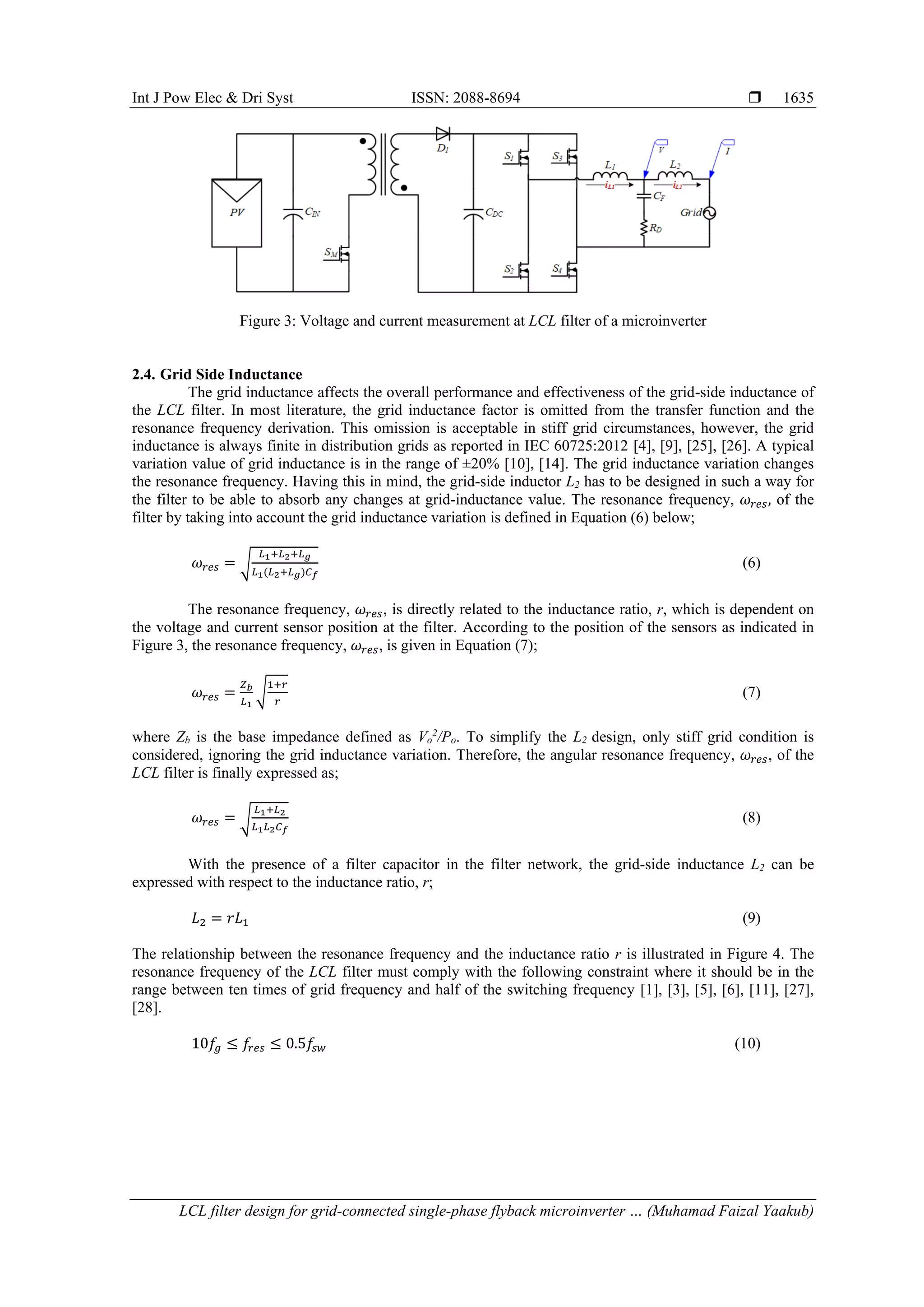 LCL filter design for grid-connected single-phase flyback microinverter ...