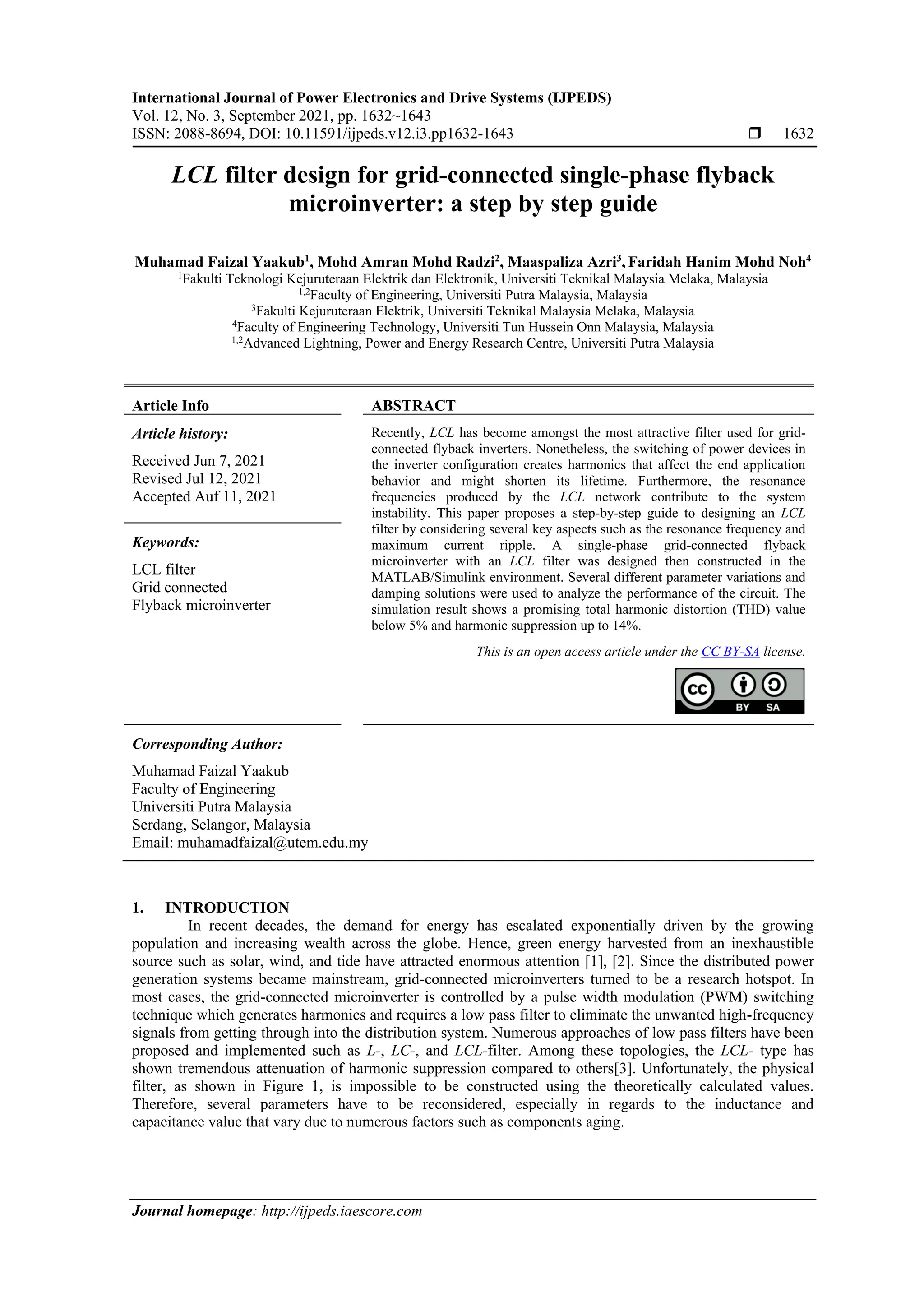 LCL filter design for grid-connected single-phase flyback microinverter ...