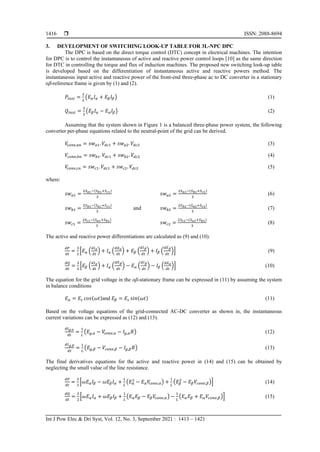 A new switching look-up table for direct power control of grid ...