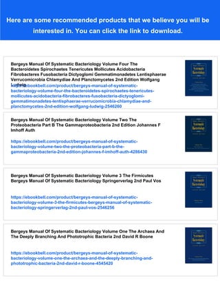 Bergeys Manual Of Systematic Bacteriology Volume Five The ...
