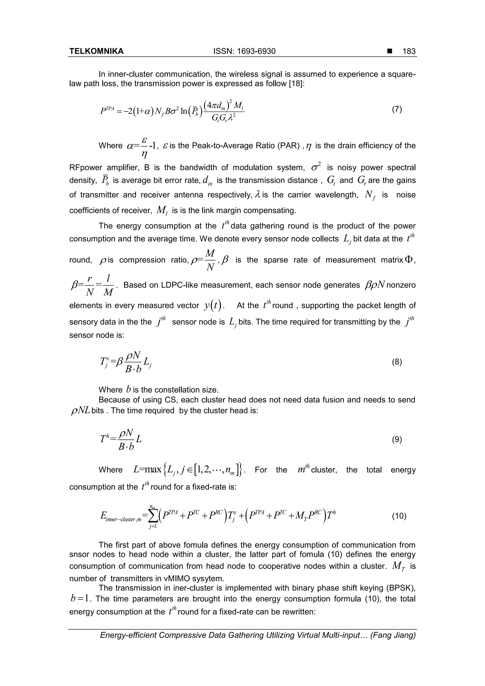 Energy Efficient Compressive Data Gathering Utilizing Virtual Multi Input Multi Output Pdf