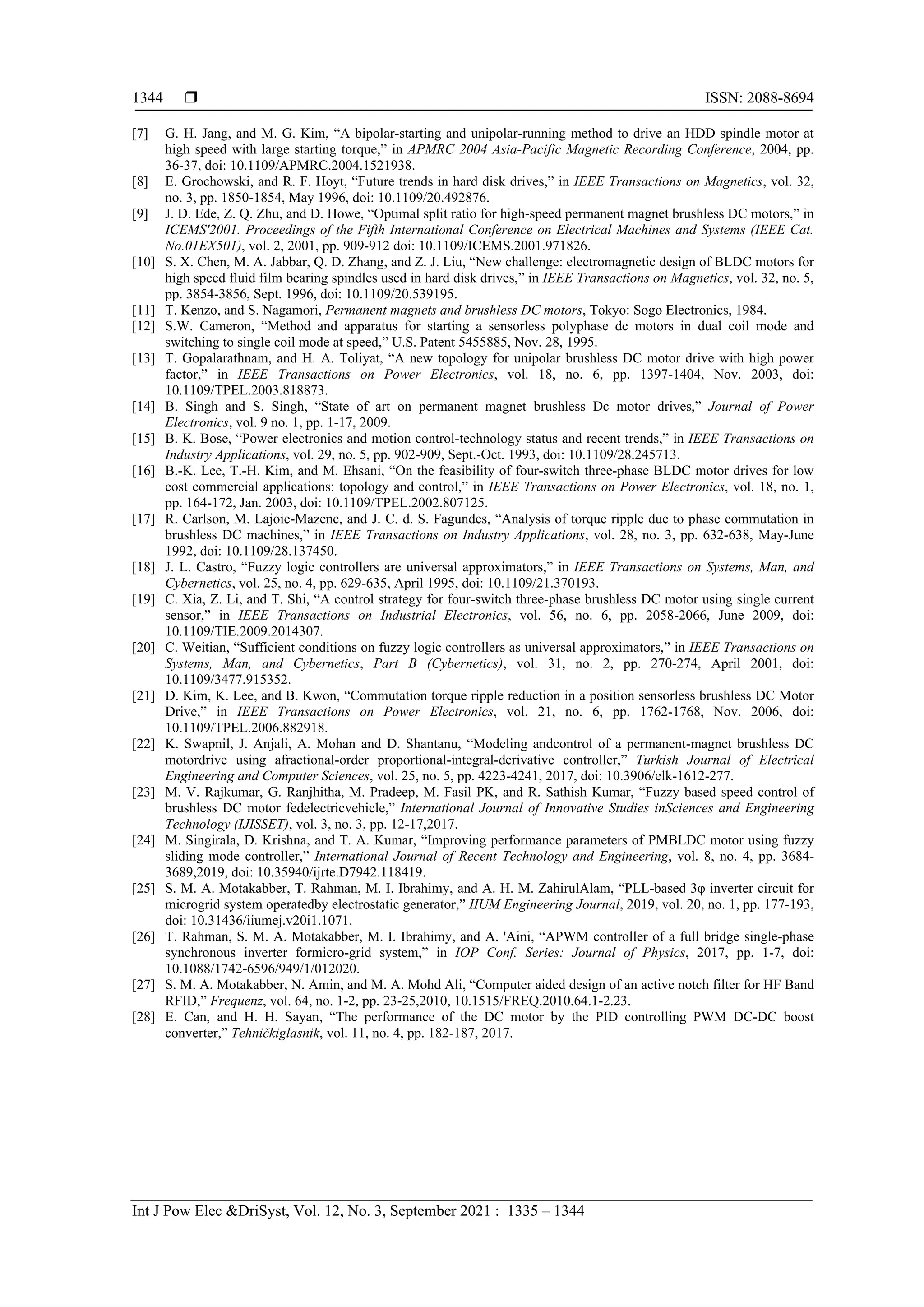 Performance enhancement of BLDC motor using PID controller | PDF
