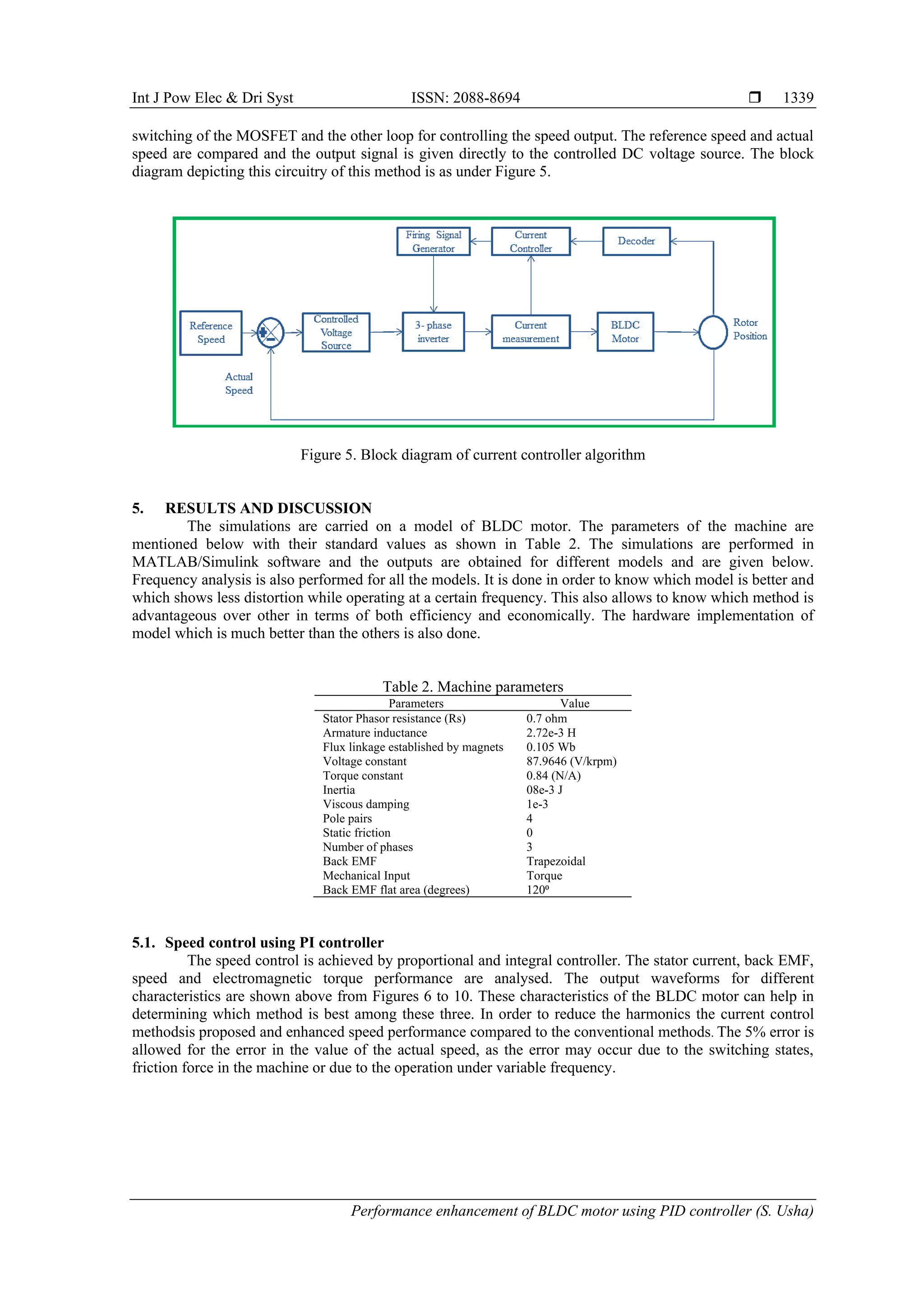 Performance enhancement of BLDC motor using PID controller | PDF