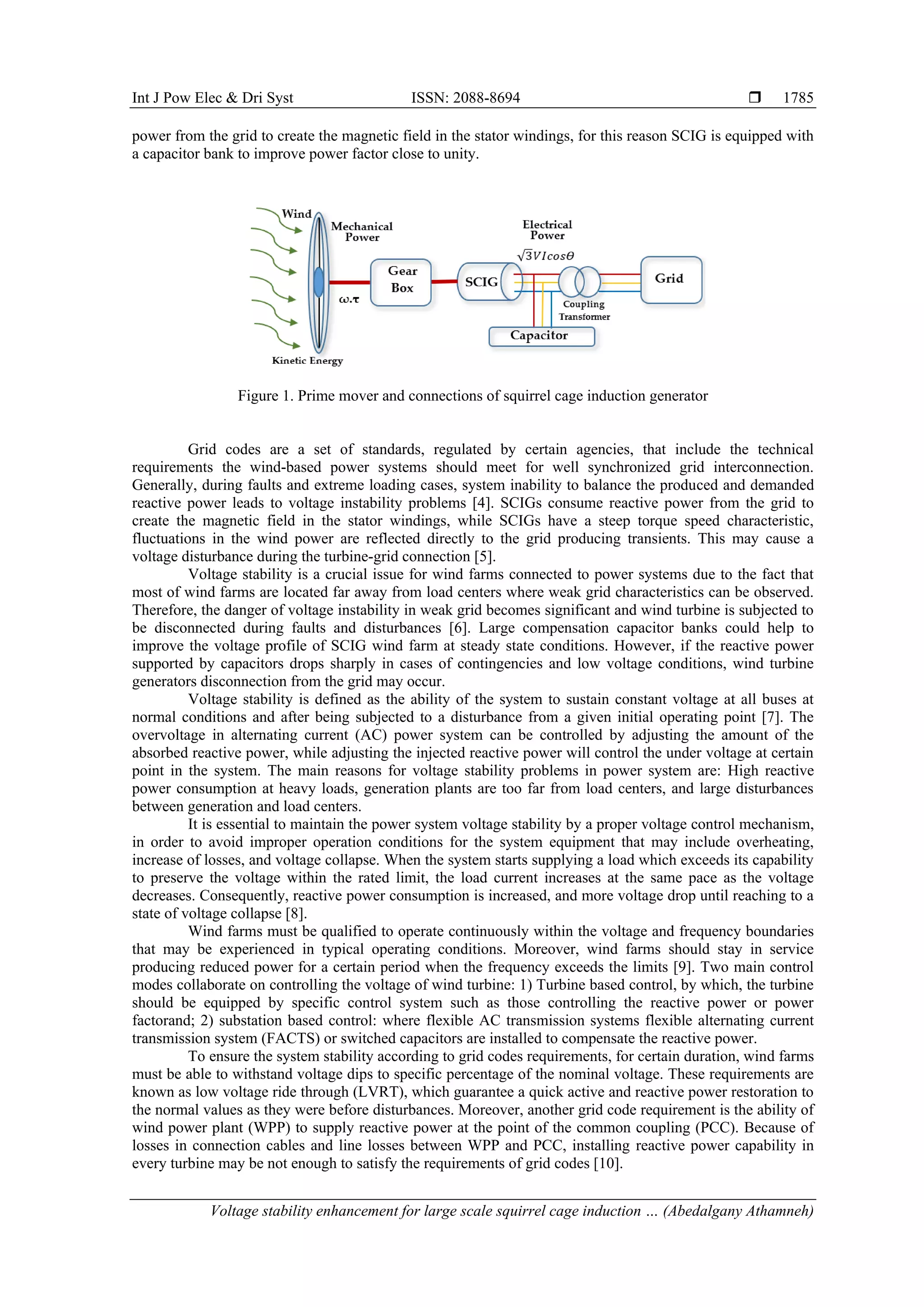 Voltage stability enhancement for large scale squirrel cage induction generator based wind ...