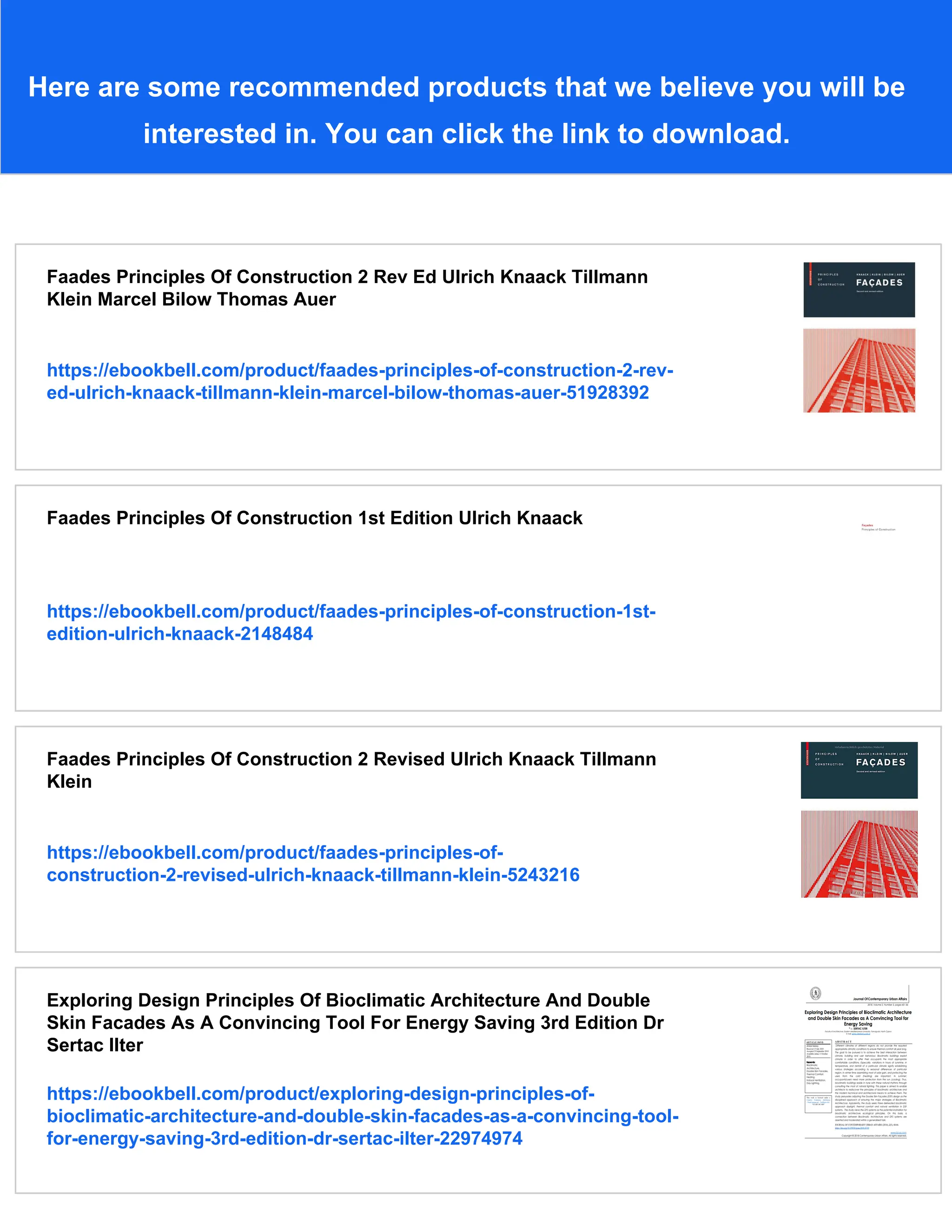 Facades Principles Of Construction Ulrich Knaack Tillmann Klein | PDF
