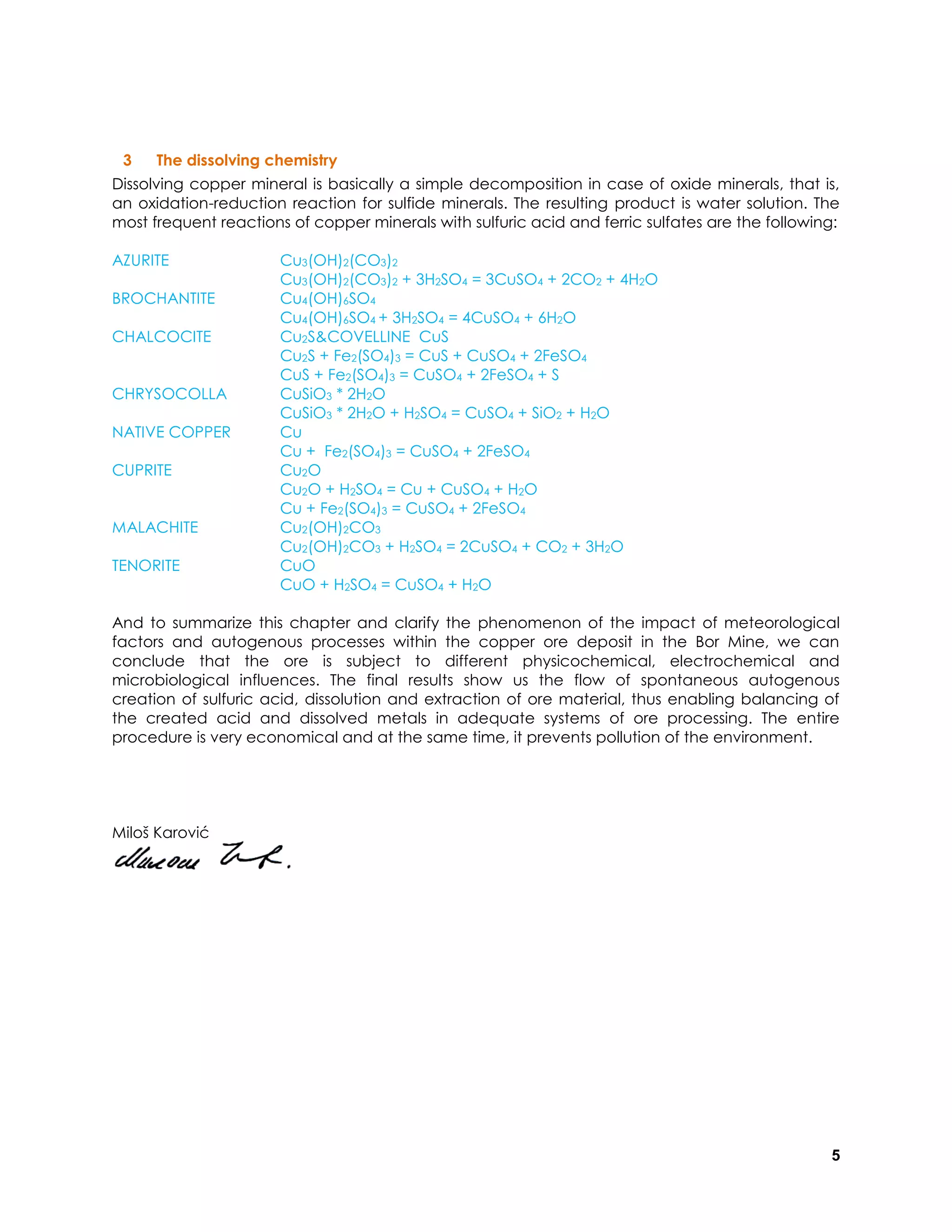 Autorsko delo 3Proizvodnja bakra iz jalovista | PDF | Chemistry | Science