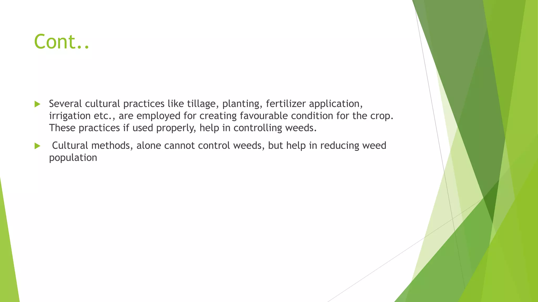 Cultural weed control | PPTX