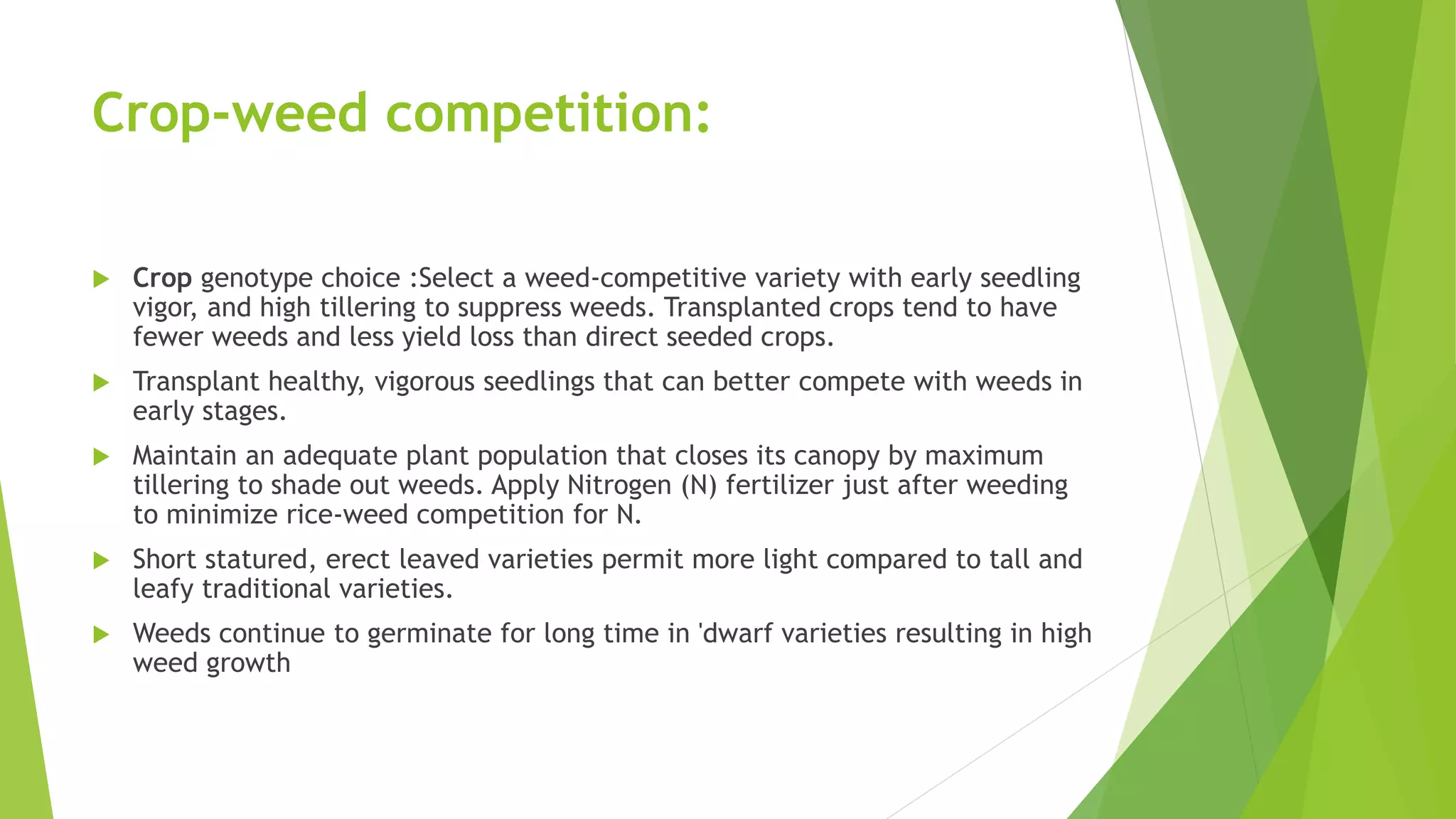 Cultural weed control | PPTX