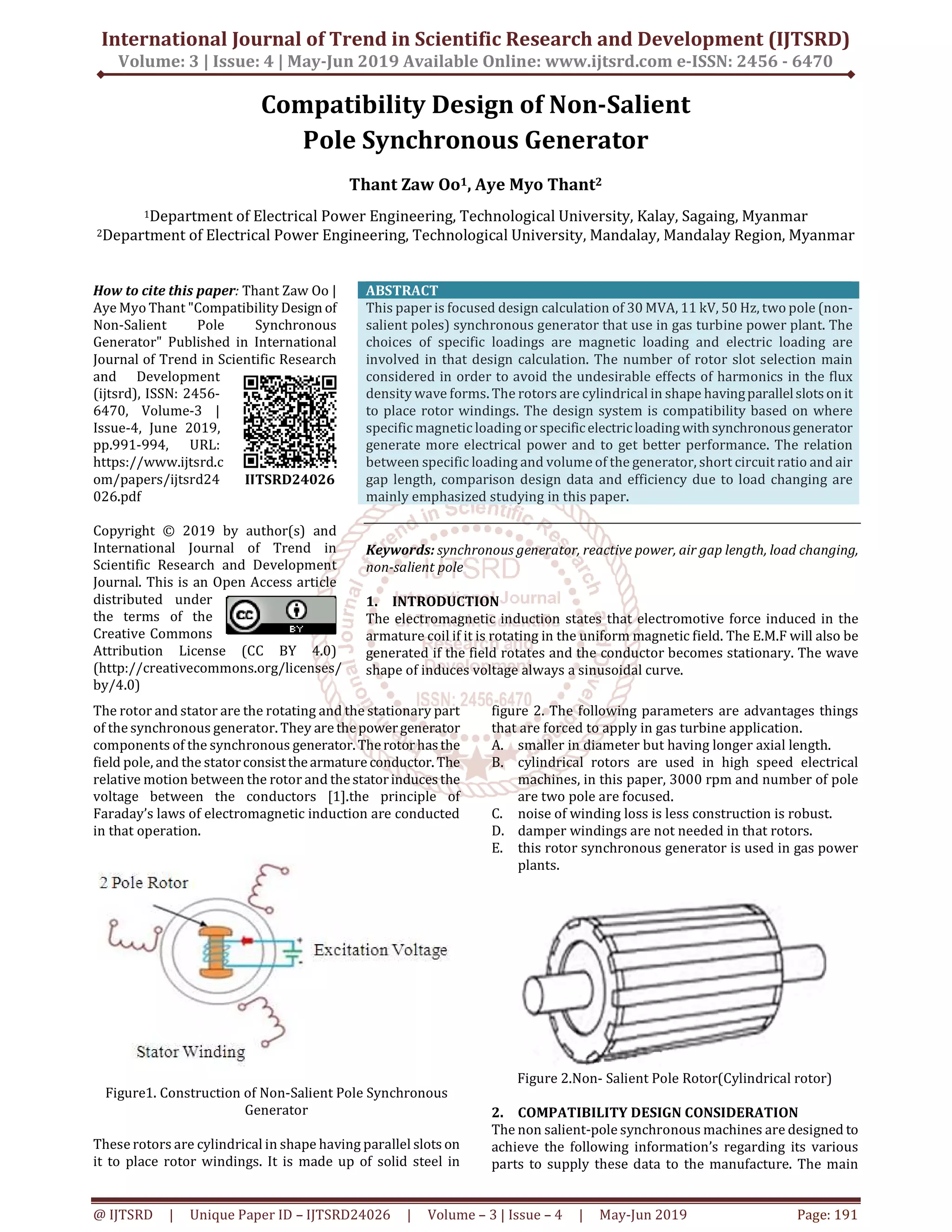 Compatibility Design of Non Salient Pole Synchronous Generator | PDF