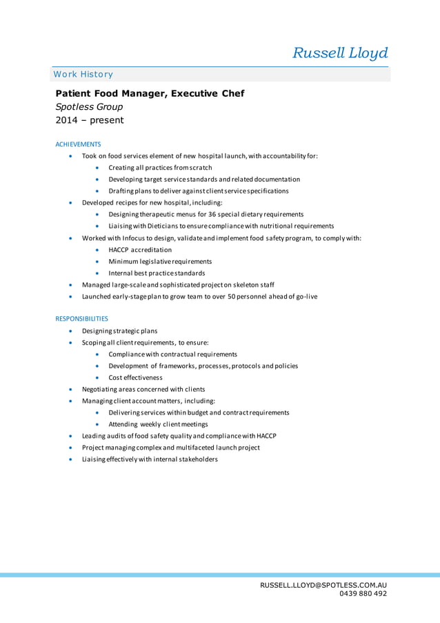 Russell Lloyd Resume 2016 | PDF