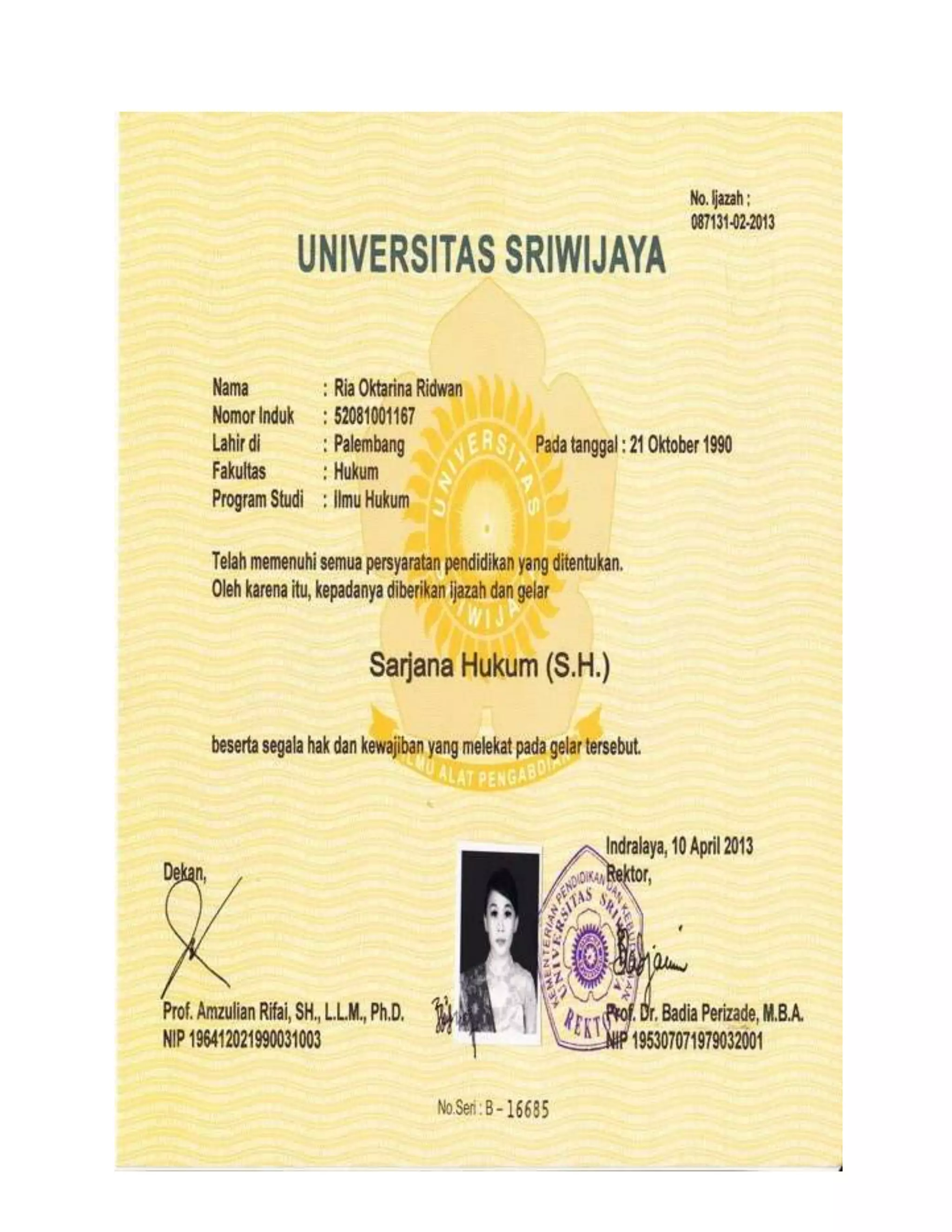 SUrat Lamaran Kerja RIA OKTARINA bener | DOCX | Human Resources | Business