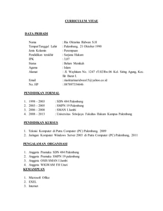 SUrat Lamaran Kerja RIA OKTARINA bener | PDF