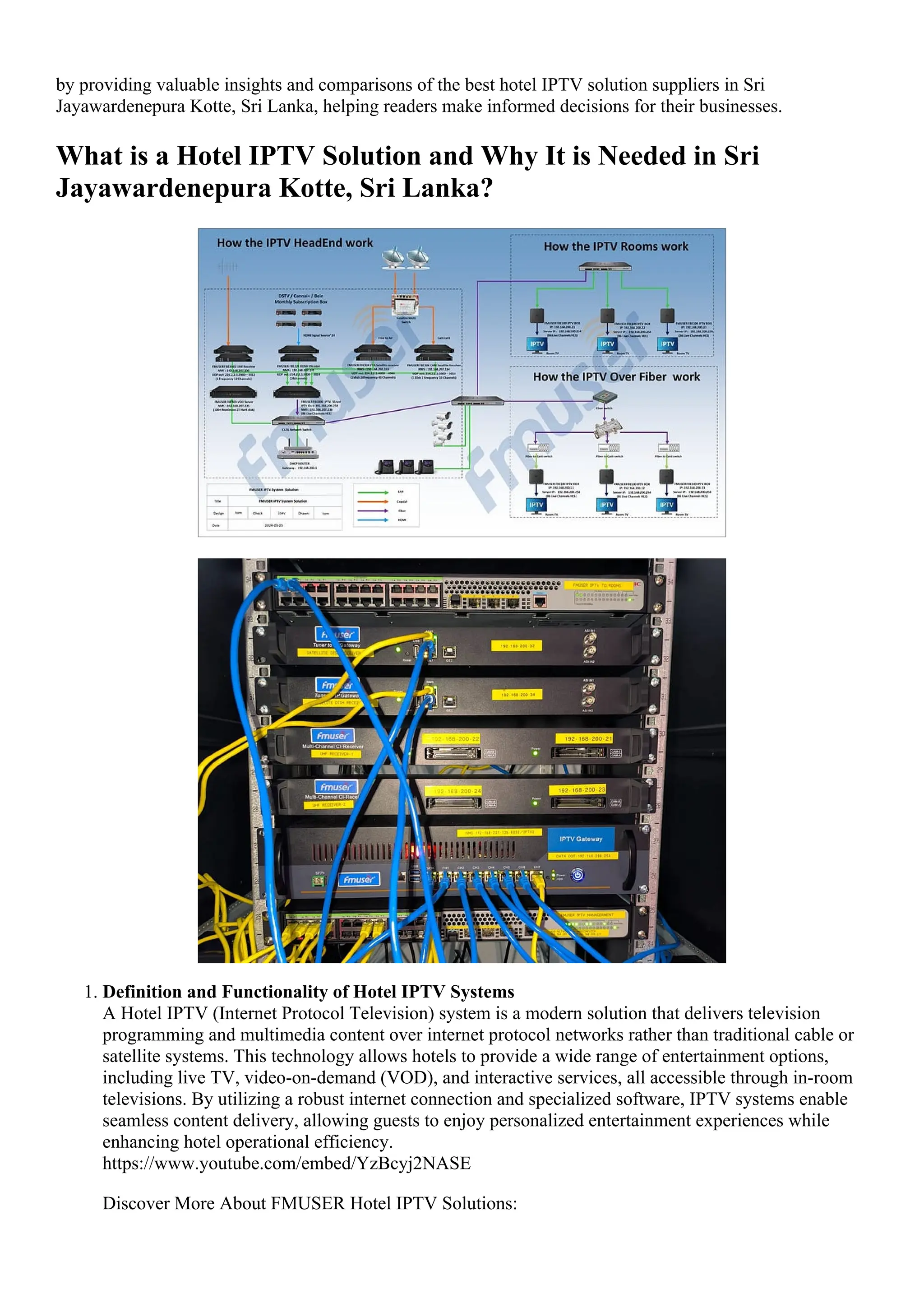 6 Best Hotel IPTV Solution Suppliers in Sri Jayawardenepura Kotte, SRI LANKA | PDF