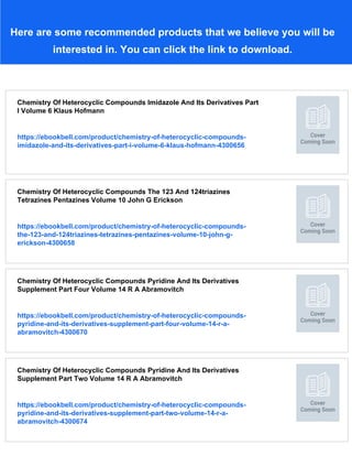 Chemistry Of Heterocyclic Compounds Sevenmembered Heterocyclic ...