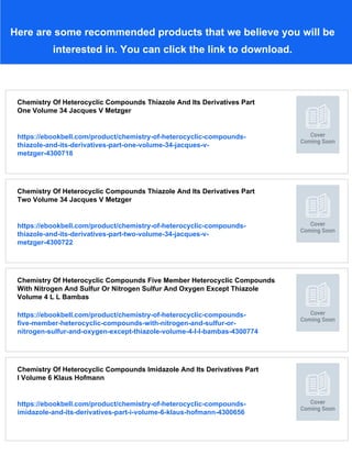 Chemistry Of Heterocyclic Compounds Thiazole And Its Derivatives Part ...