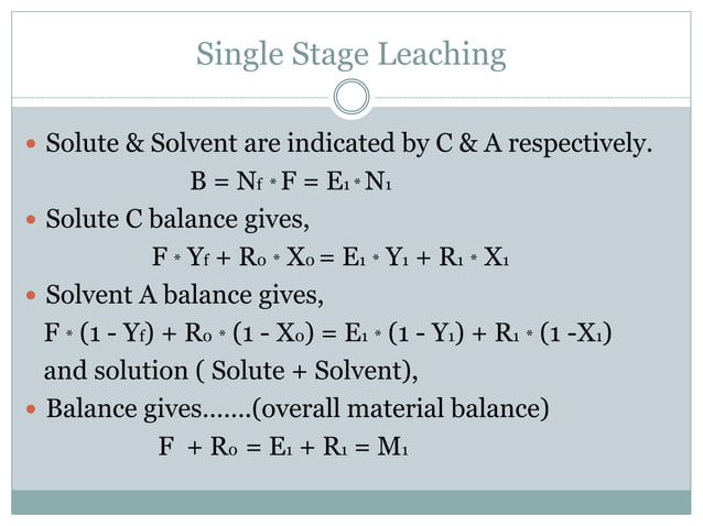 LEACHING CONCEPT, TECHNIQUE AND SINGLE AND MULTISTAGE LEACHING | PPTX ...