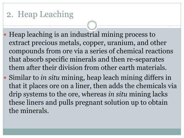 LEACHING CONCEPT, TECHNIQUE AND SINGLE AND MULTISTAGE LEACHING | PPTX ...