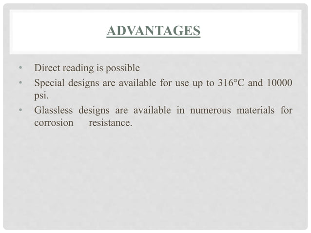 LEVEL MEASUREMENT: DIRECT METHOD | PPTX | Physics | Science