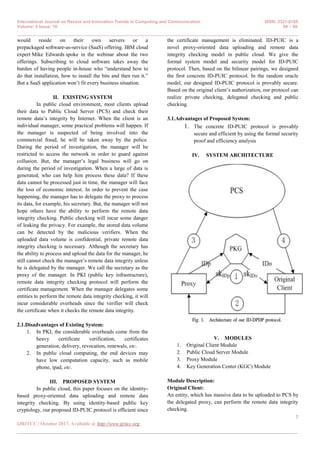 Identity-Based Proxy-Oriented Data Uploading and Remote Data Integrity Checking in Public Cloud ...
