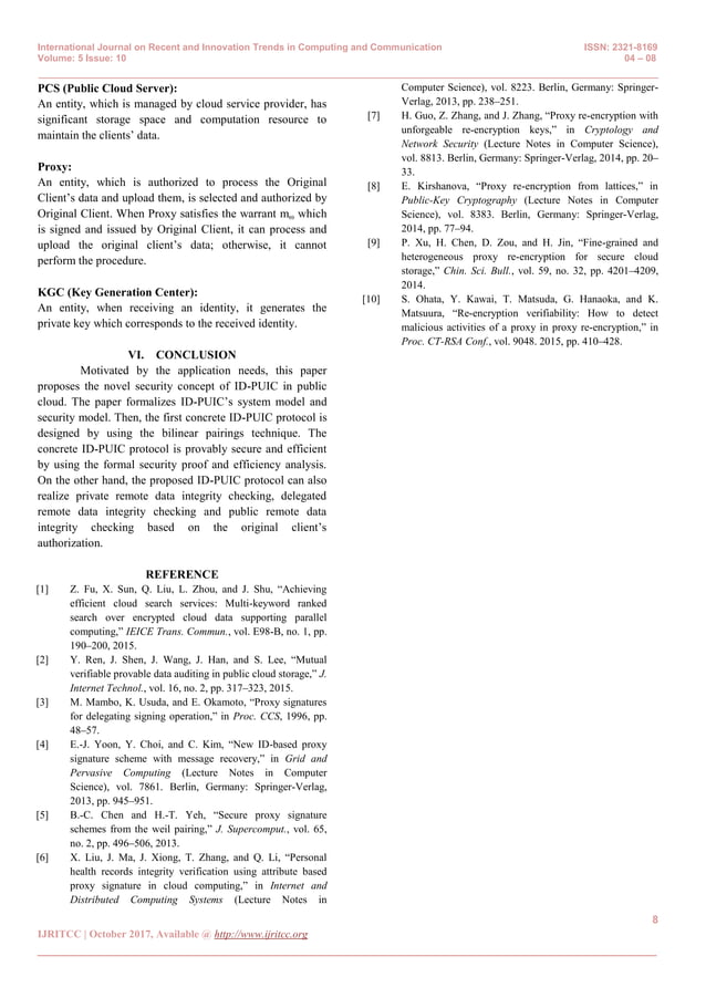 Identity Based Proxy Oriented Data Uploading And Remote Data Integrity