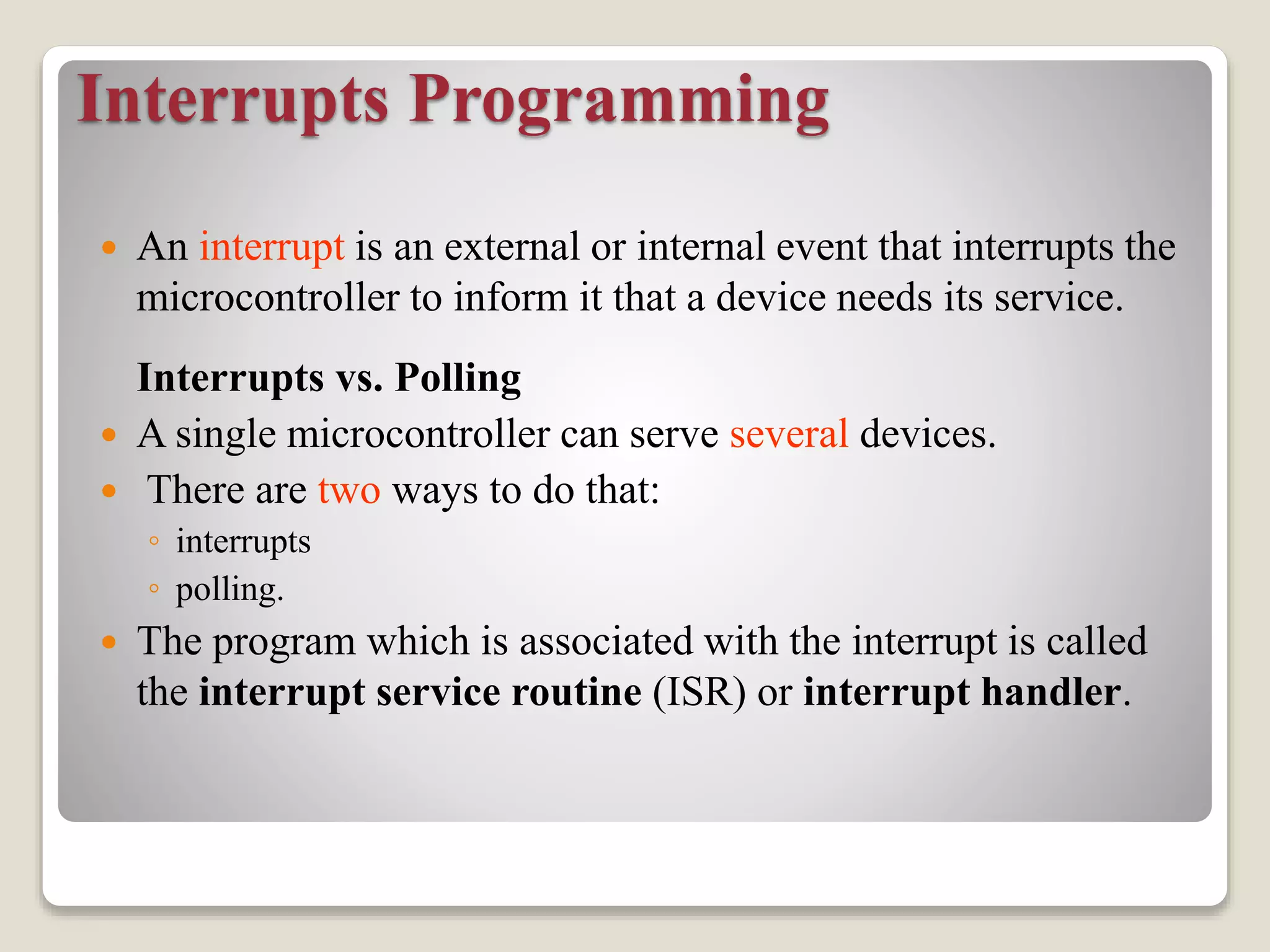 Micro controller 8051 Interrupts | PPTX