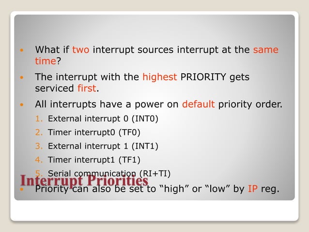 Micro controller 8051 Interrupts | PPTX | Operating Systems | Computer Software and Applications