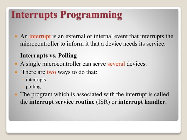 Micro controller 8051 Interrupts | PPTX | Operating Systems | Computer Software and Applications