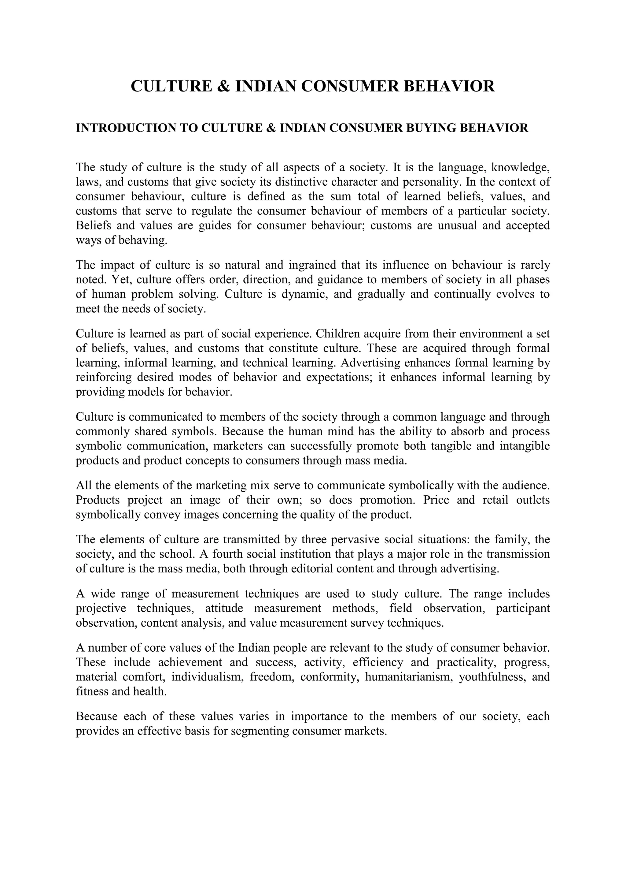 culture & indian consumer buying behavior by Amitesh singh yadav | DOCX ...