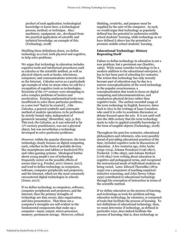 Defining Technology for Learning: Cognitive and Physical | PDF