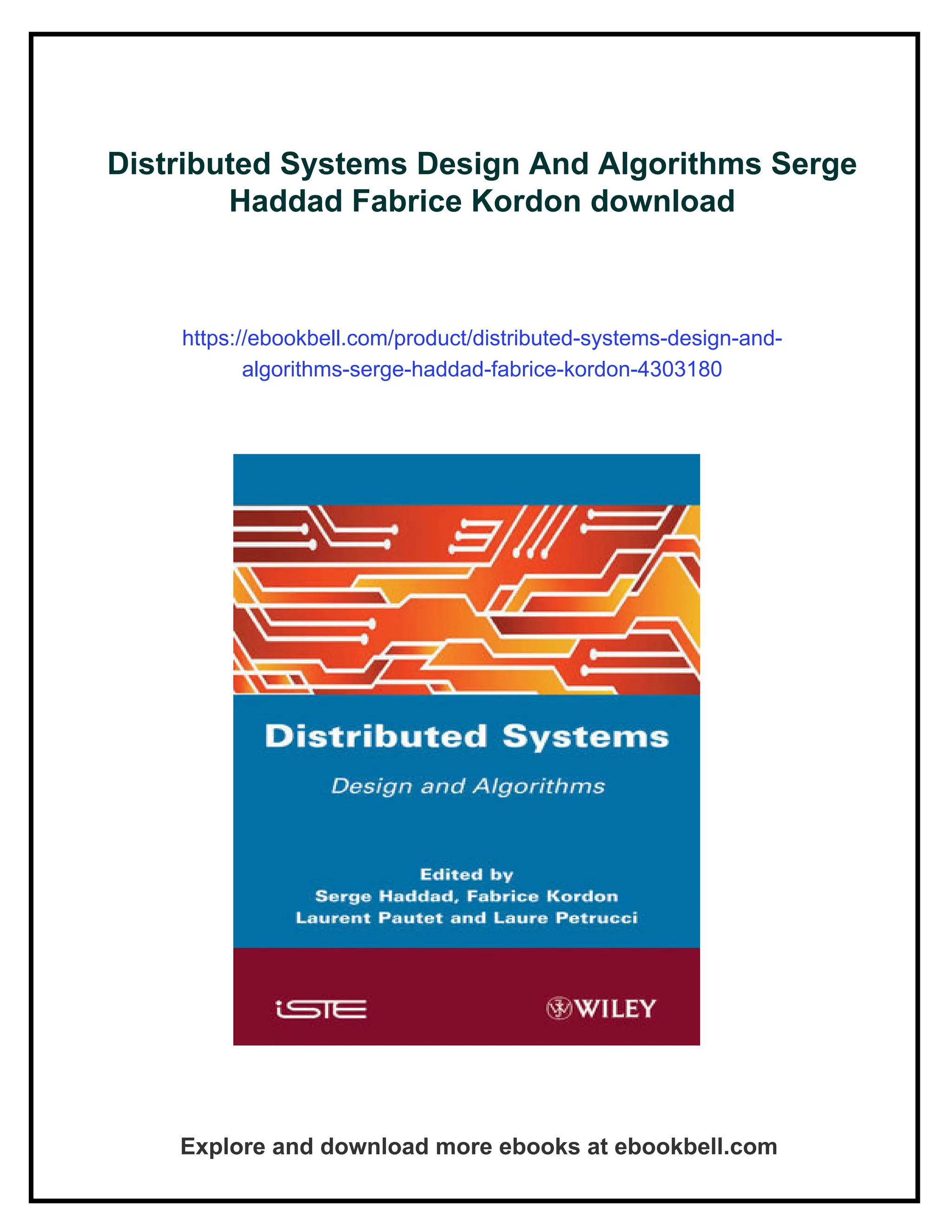 Distributed Systems Design And Algorithms Serge Haddad Fabrice Kordon | PDF