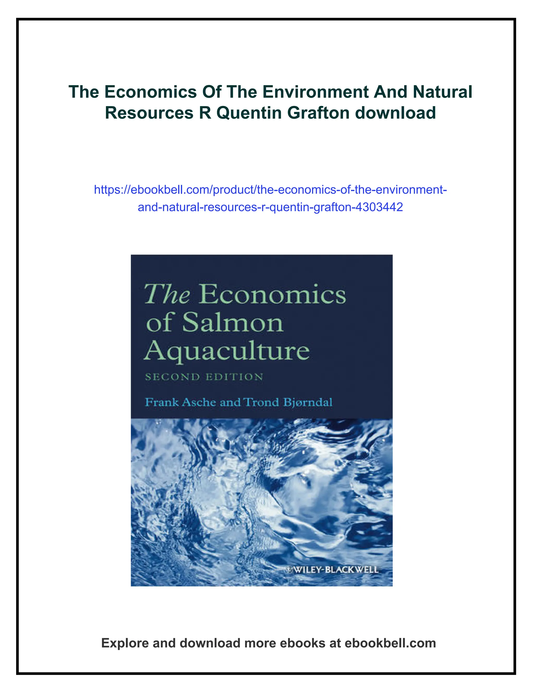 The Economics Of The Environment And Natural Resources R Quentin ...