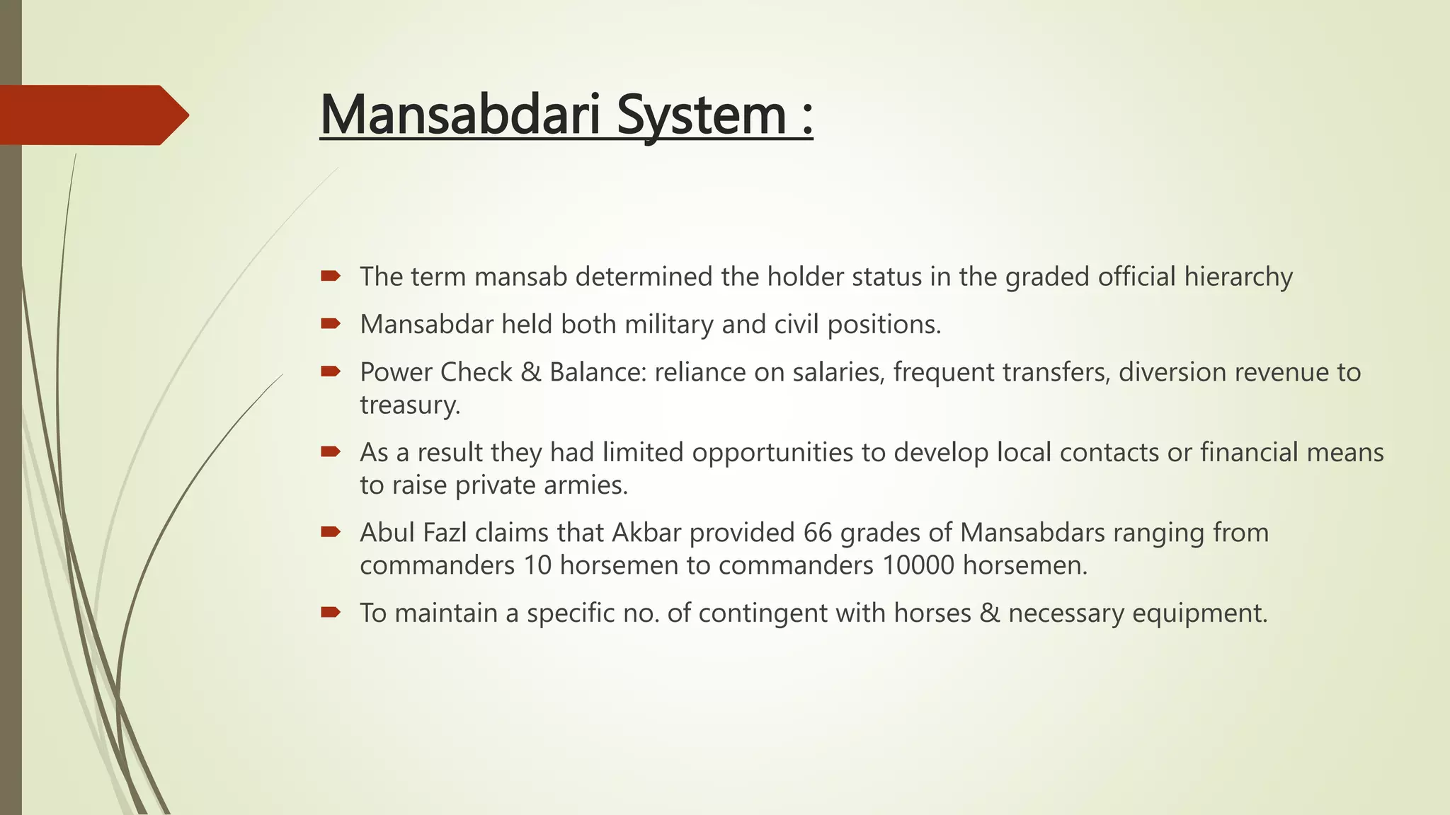 Evolution of Mughal Administrative System : Mansabdri and Jagirdari ...