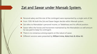 Evolution of Mughal Administrative System : Mansabdri and Jagirdari ...